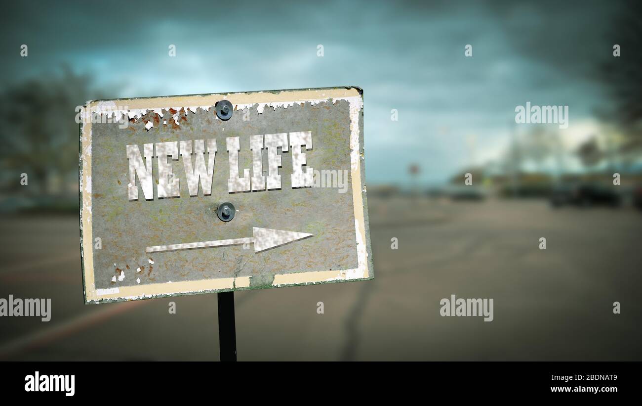 Street Sign the Direction Way to NEW LIFE Stock Photo - Alamy