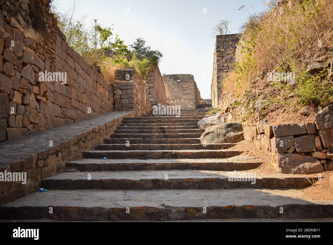 The Stone block Steps walk path in the Fort stock photograph image ...