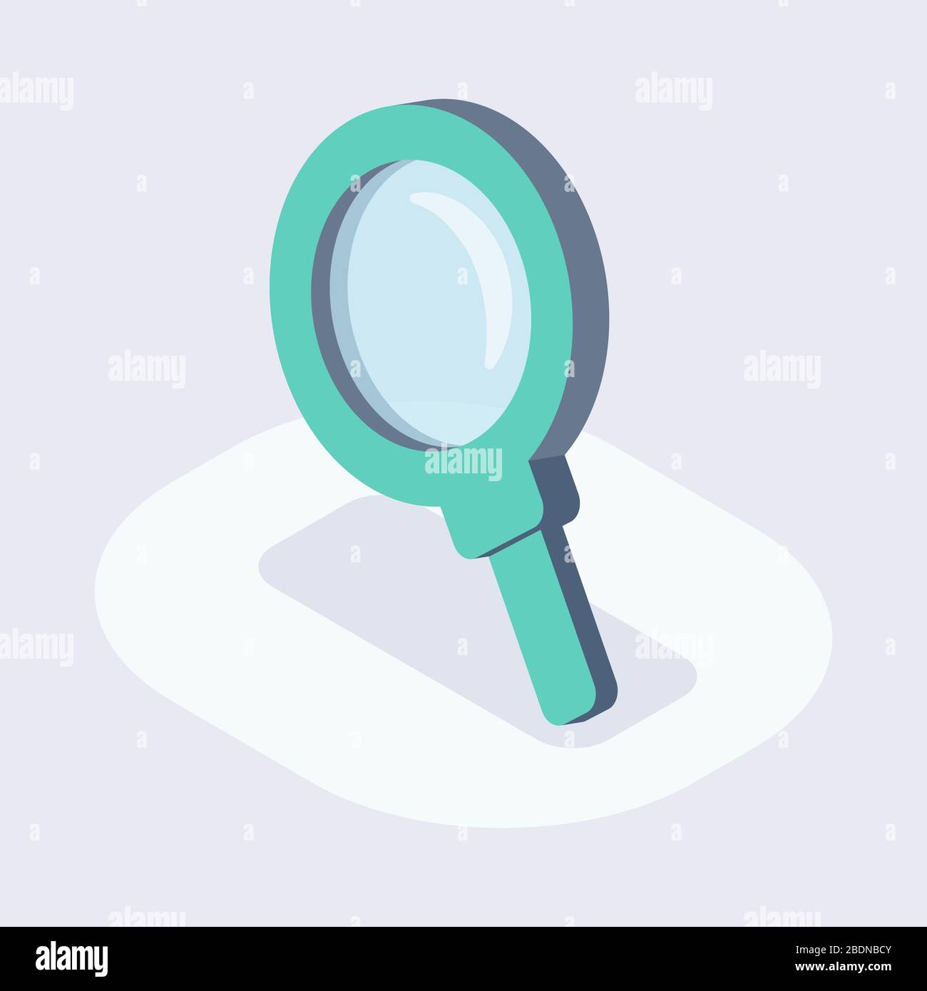 magnifying zoom tools isometric icon with modern flat style color ...