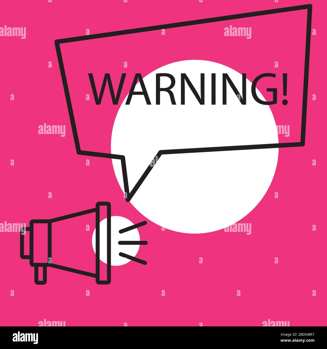 Warning typography Bullhorn message icon vector design Stock Vector ...