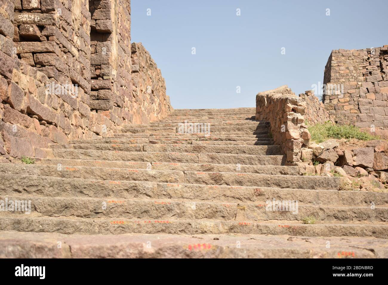 The Stone block Steps walk path in the park/Fort stock photograph image ...