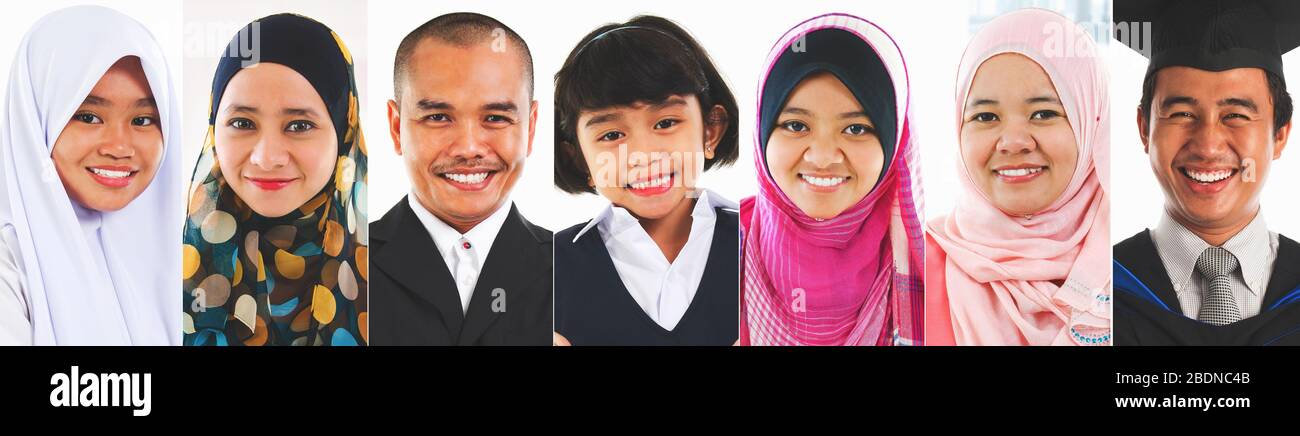Faces of Southeast Asian Muslim Malay Stock Photo - Alamy