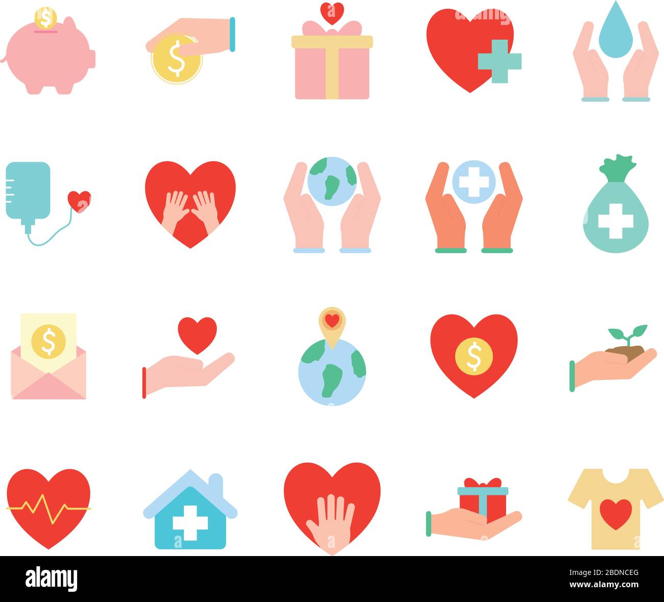 Humanity help flat style icon set vector design Stock Vector Image ...