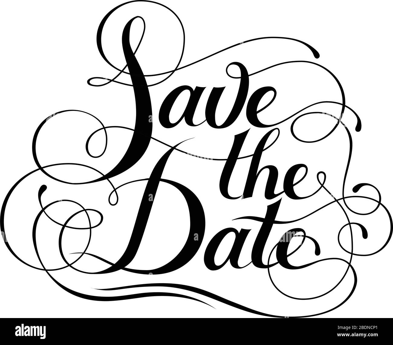Vector design with calligraphic Save the date lettering Stock Vector Image & Art - Alamy