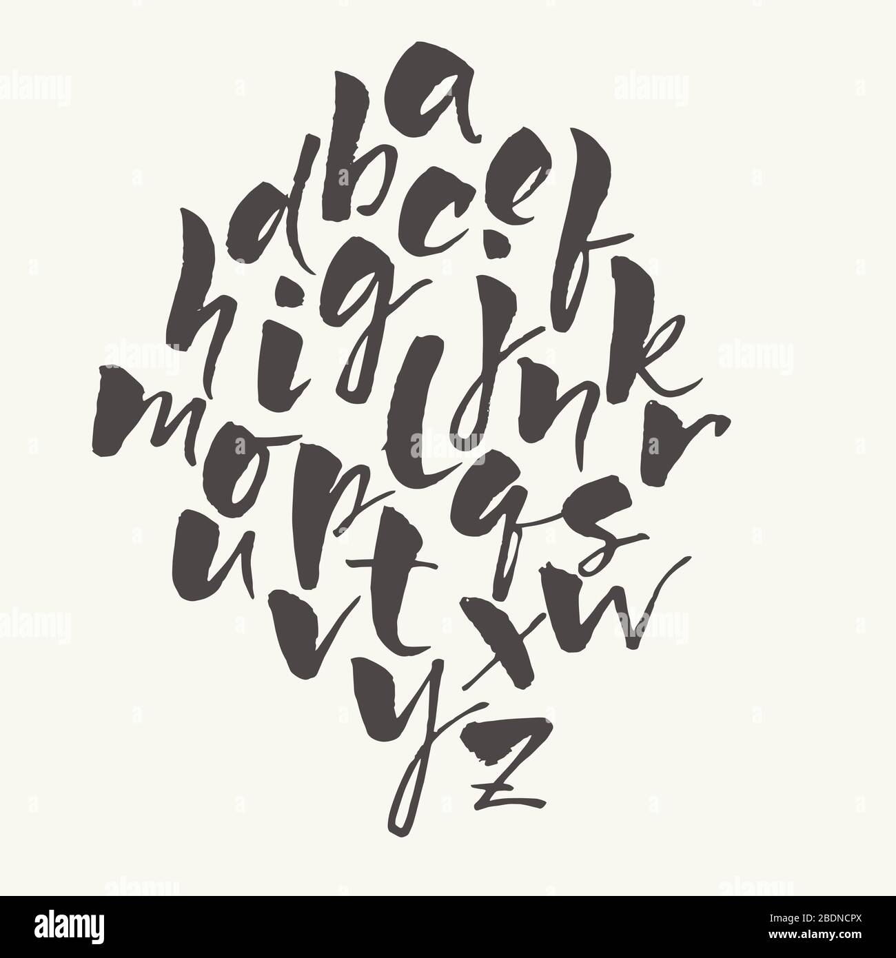 Vector modern calligraphic hand written alphabet set Stock Vector Image ...