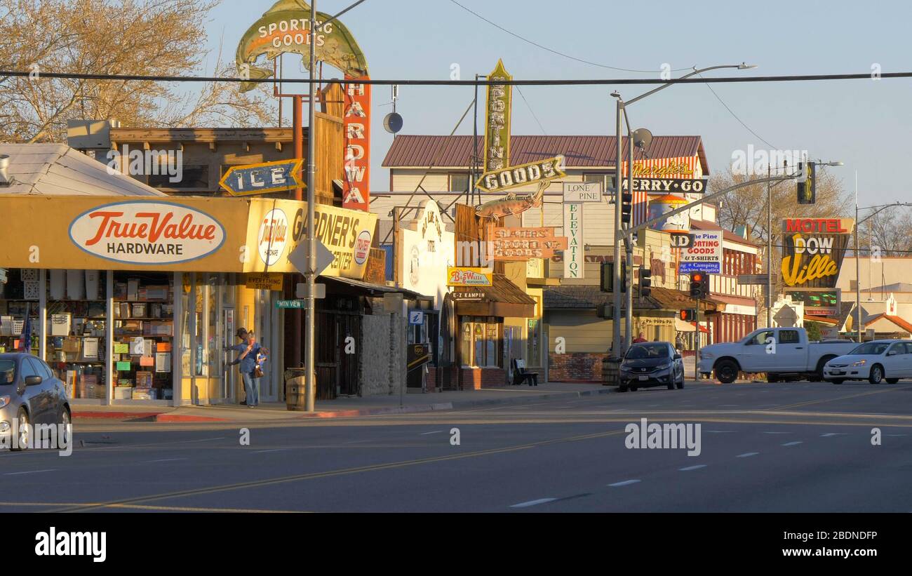 Main street in the historic village of Lone Pine - LONE PINE CA, USA ...