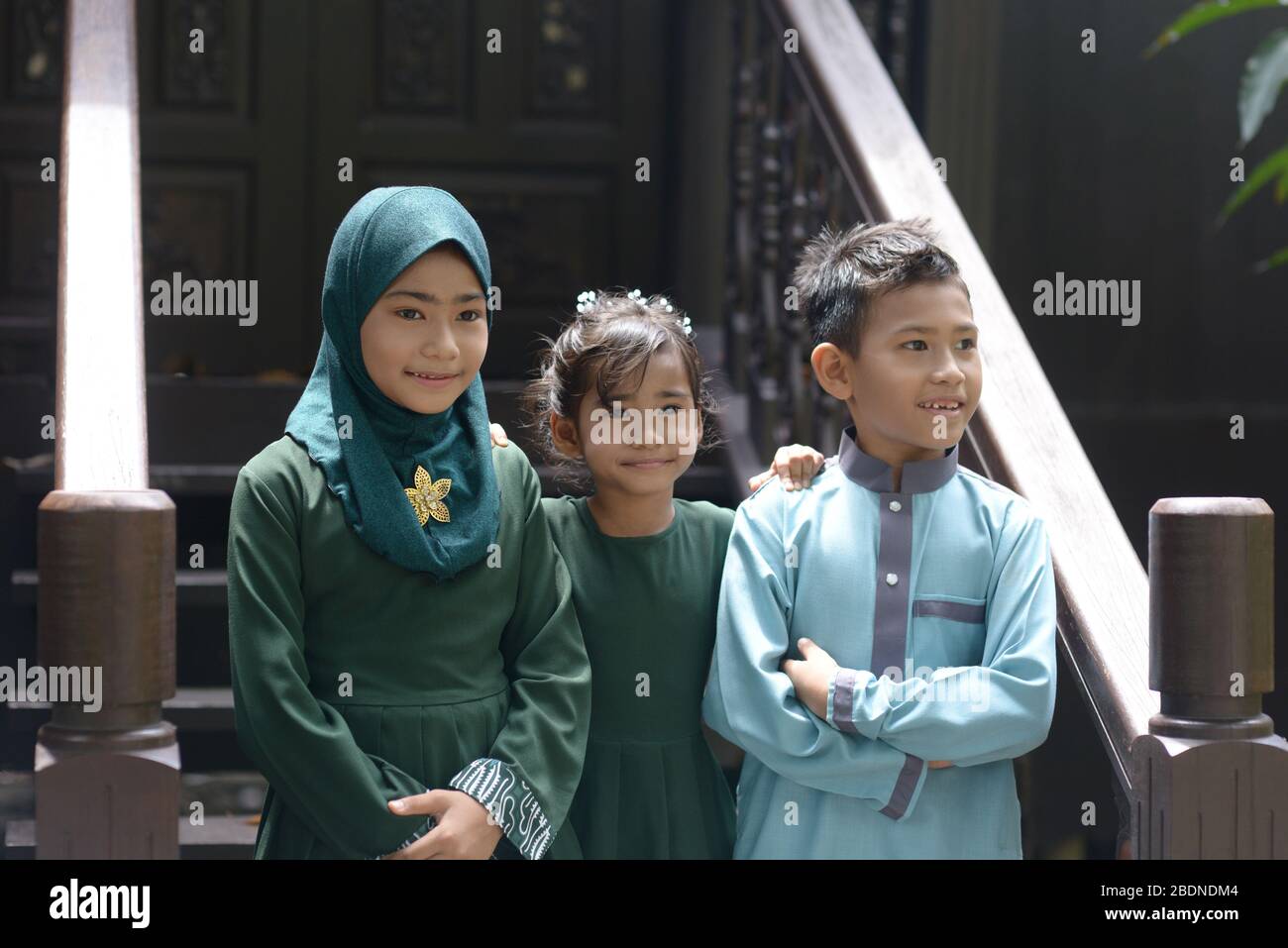 Muslim children portrait, Hari Raya Eid Al-Fitr concept Stock Photo - Alamy