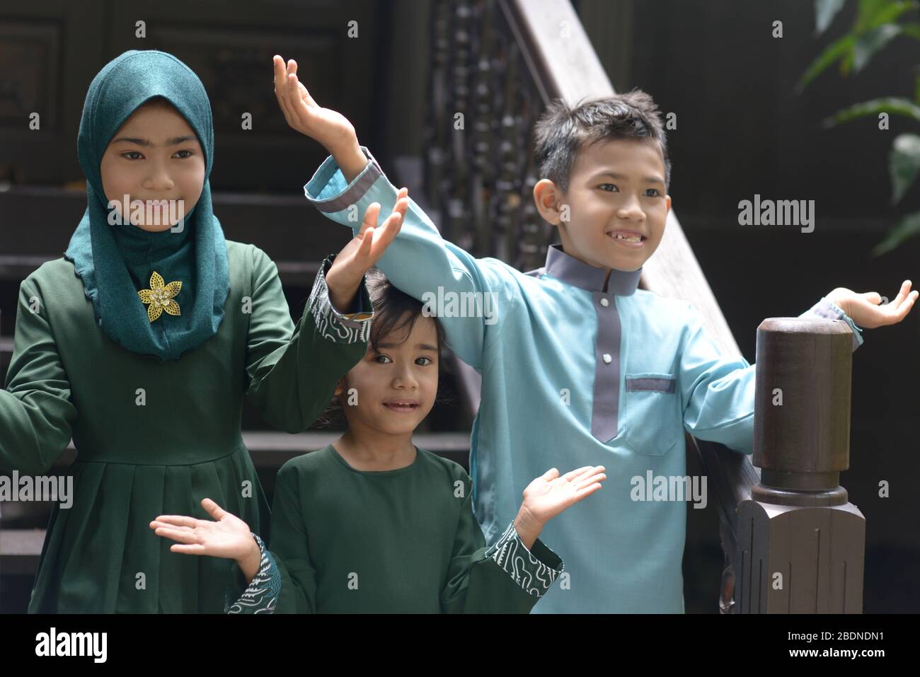 Muslim children portrait, Hari Raya Eid Al-Fitr concept Stock Photo - Alamy