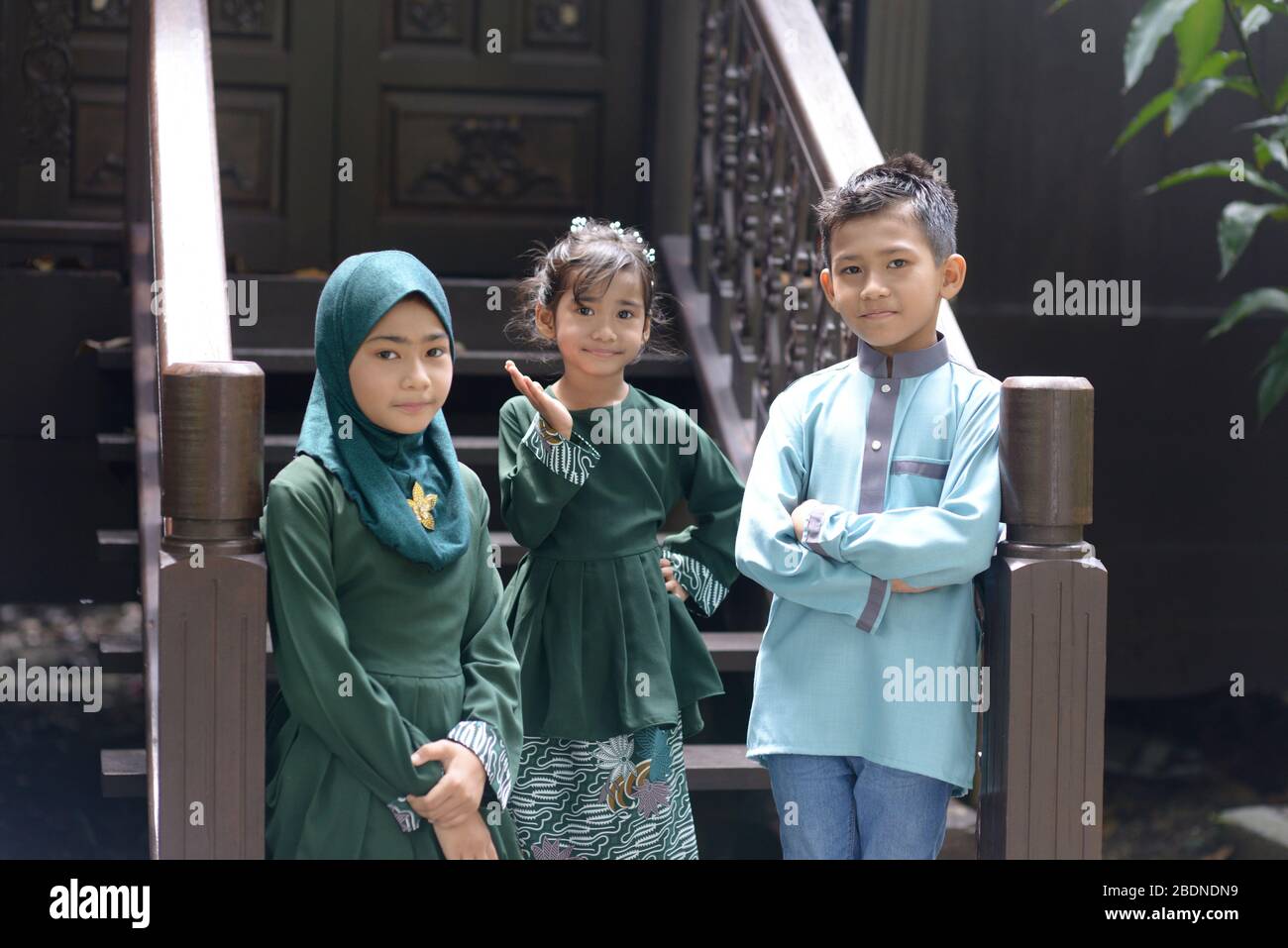 Muslim children portrait, Hari Raya Eid Al-Fitr concept Stock Photo - Alamy