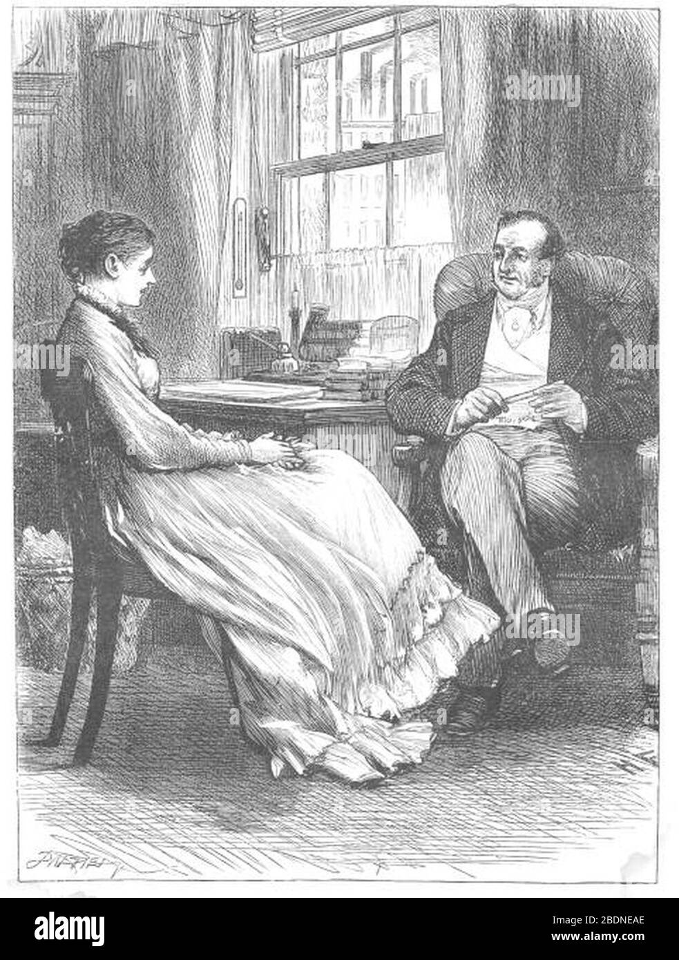 Hard Times, Louisa and her Father (Harry French Stock Photo - Alamy