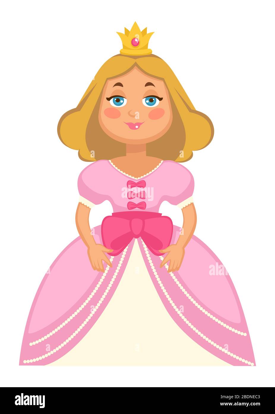 Princess wearing crown and dress, fantasy tales character Stock Vector ...