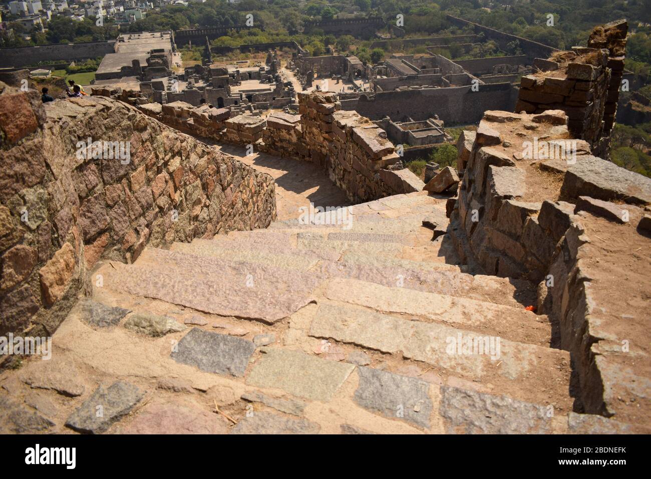 The Stone block Steps walk path in the Fort stock photograph image ...