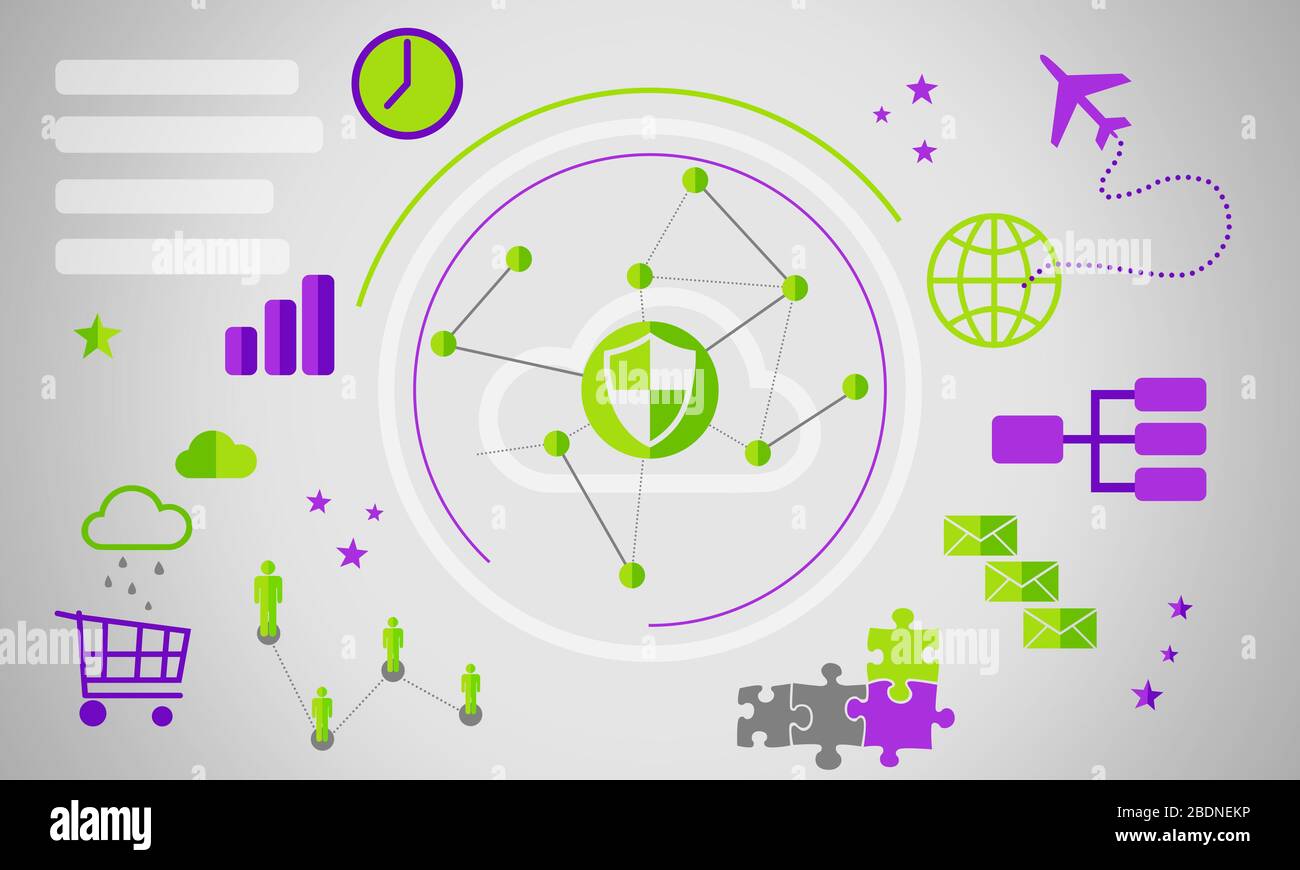 Connected interface icons Stock Photo - Alamy