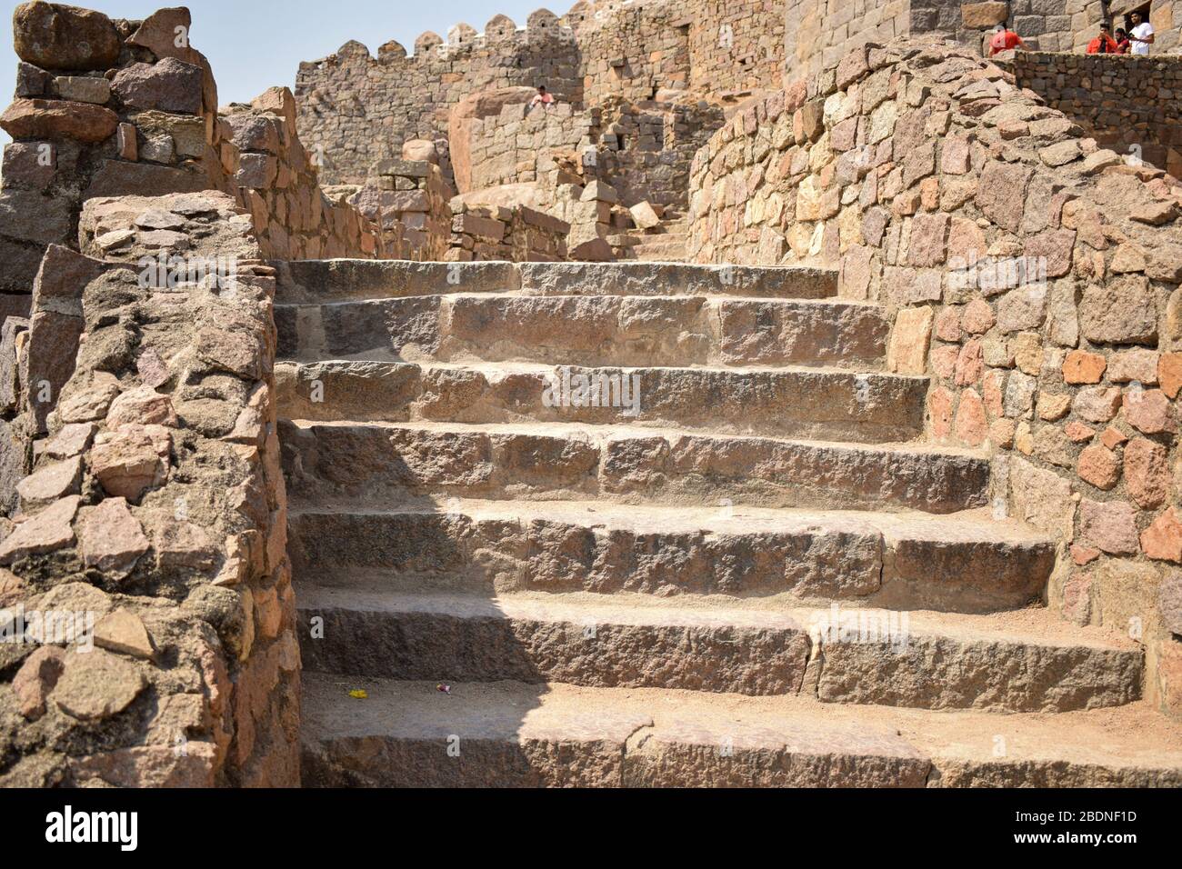 The Stone block Steps walk path in the Fort stock photograph image ...