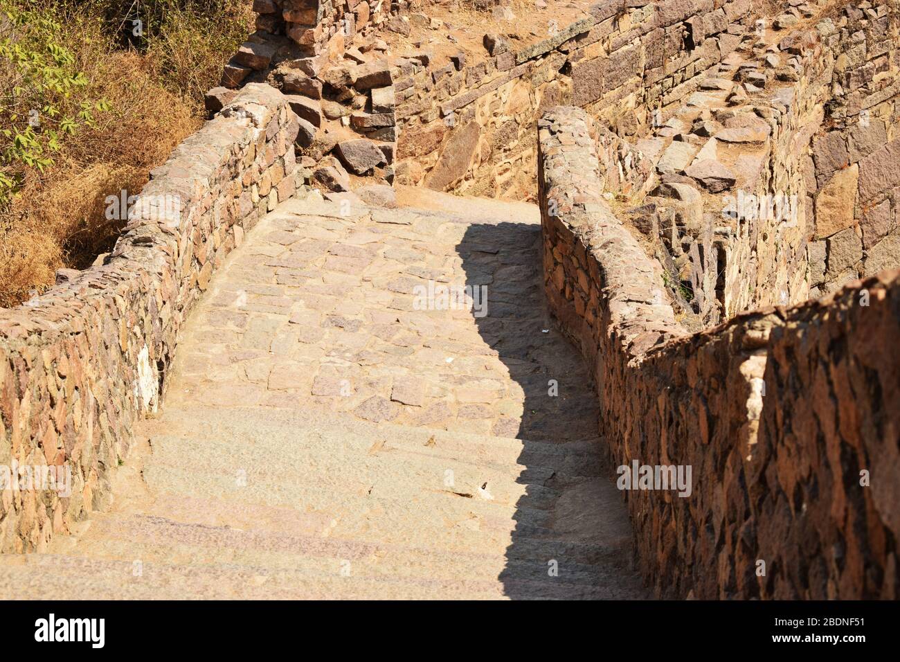The Stone block Steps walk path in the Fort stock photograph image ...