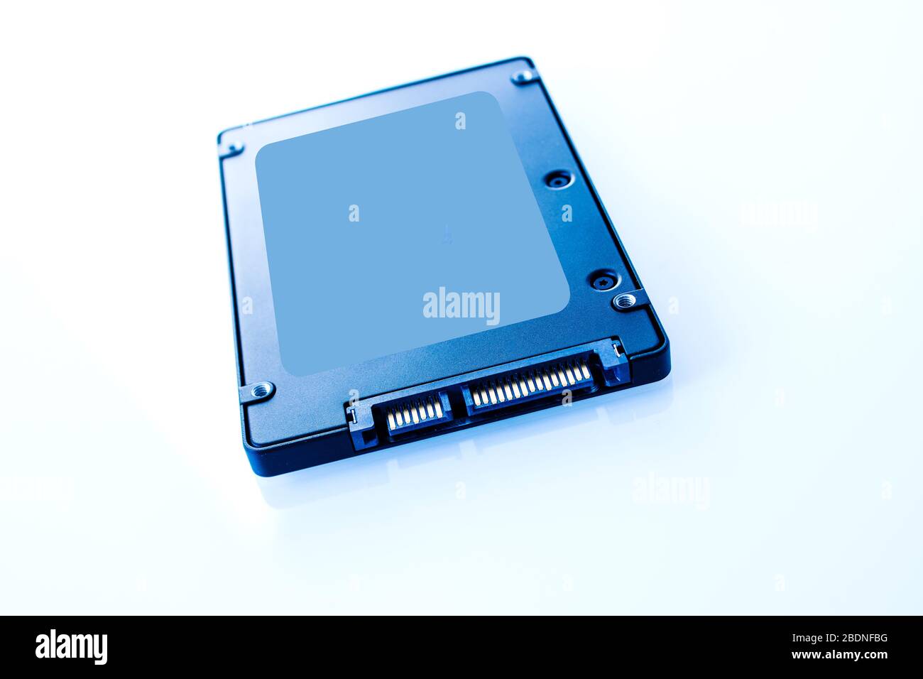 Close-up macro view of new SSD Solid state drive fast data transmission ...