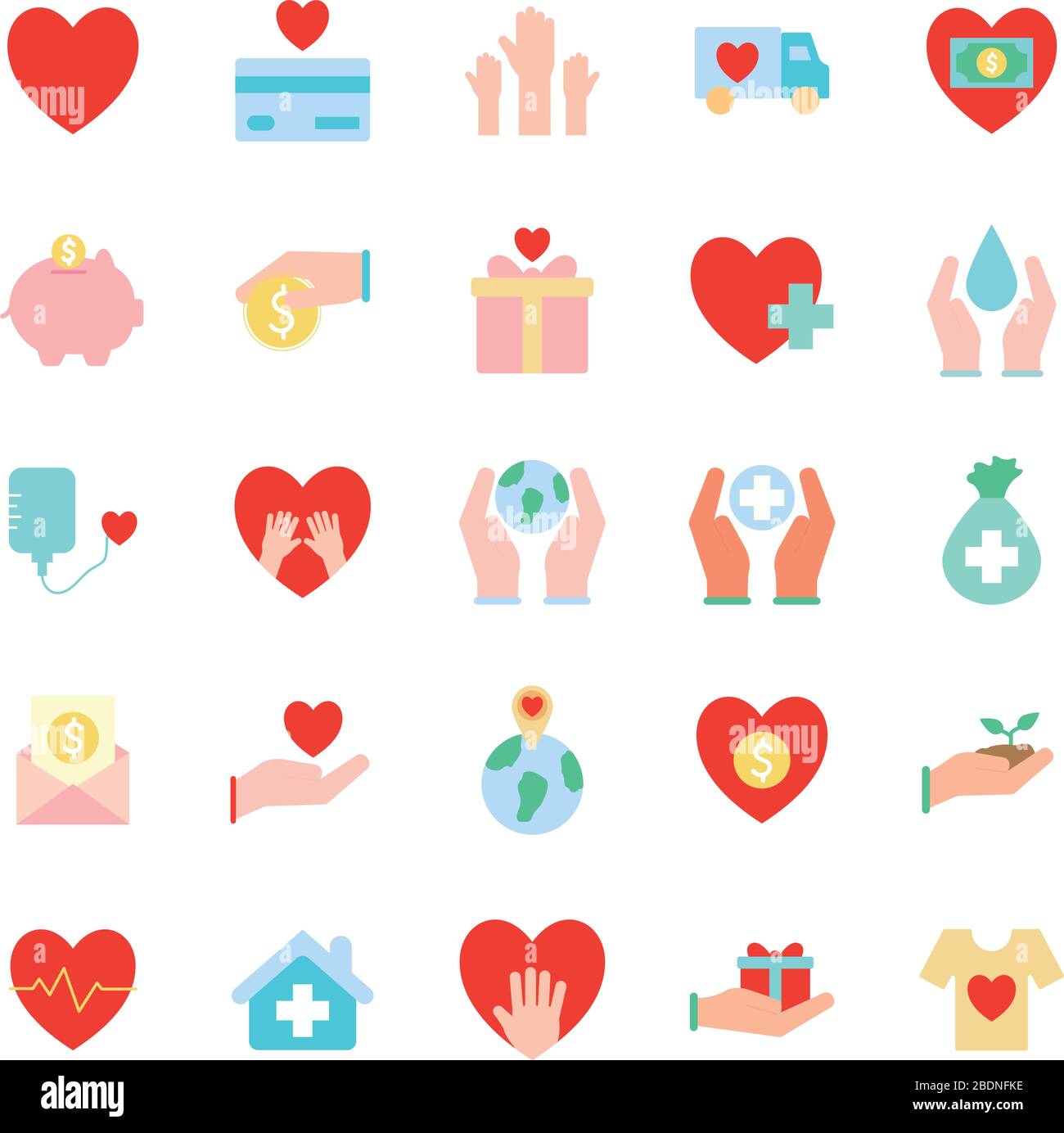 Humanity help flat style icon set vector design Stock Vector Image ...