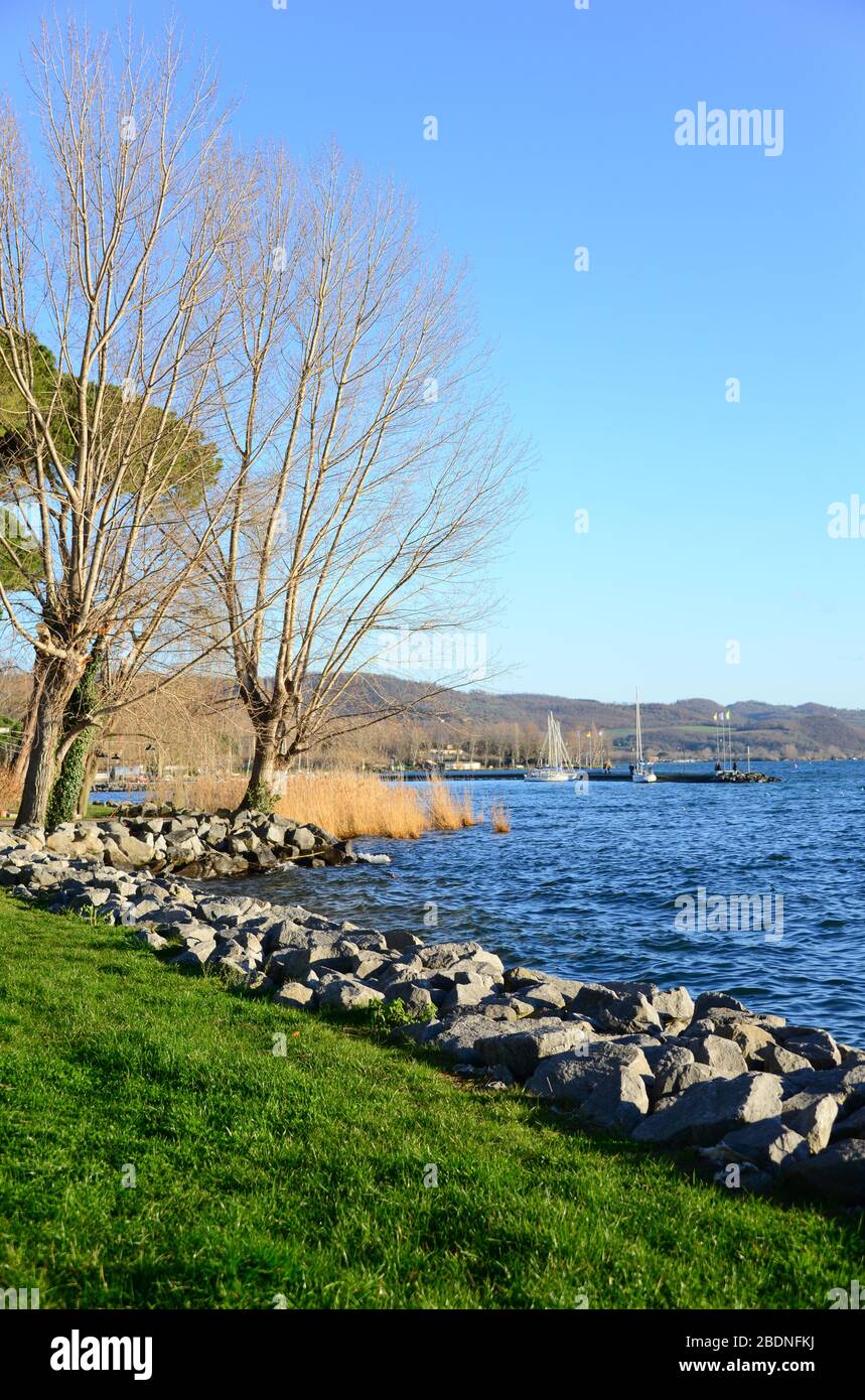 Bolsena (Lazio, Italy) - The lake front and the port of Bolsena ...