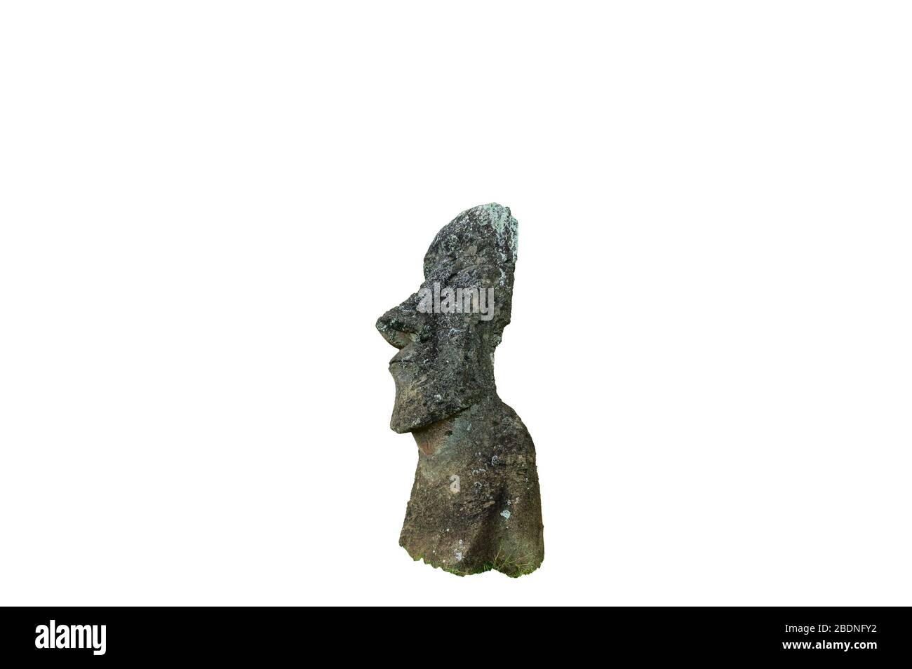 Iconic moai statue isolated on white background Stock Photo - Alamy