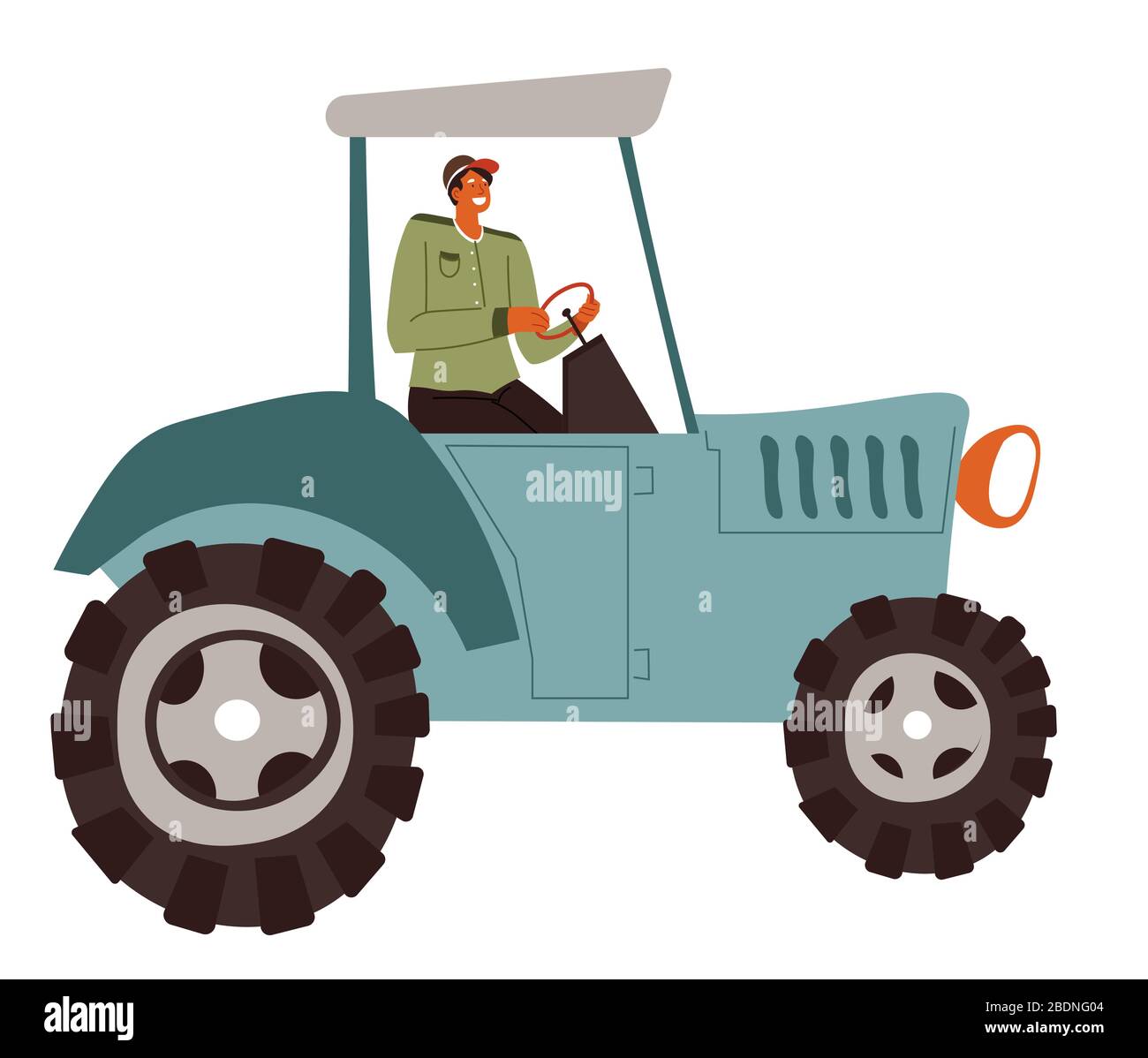 Farmer driving tractor vector cartoon hi-res stock photography and ...