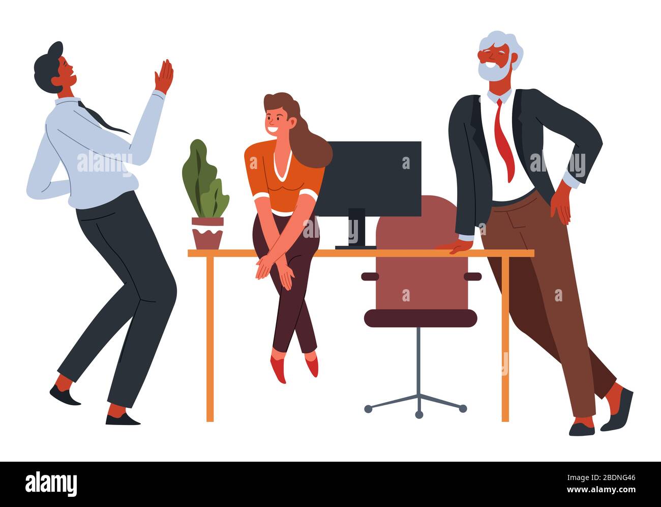 Office Workers Chatting Laughing Stock Vector Images Alamy