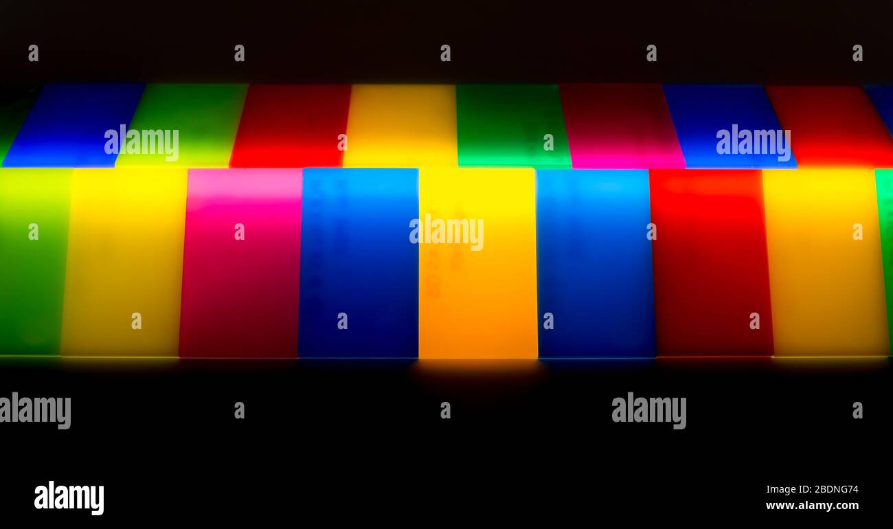 color plastic shape plexiglas backlit with LEDs Stock Photo - Alamy