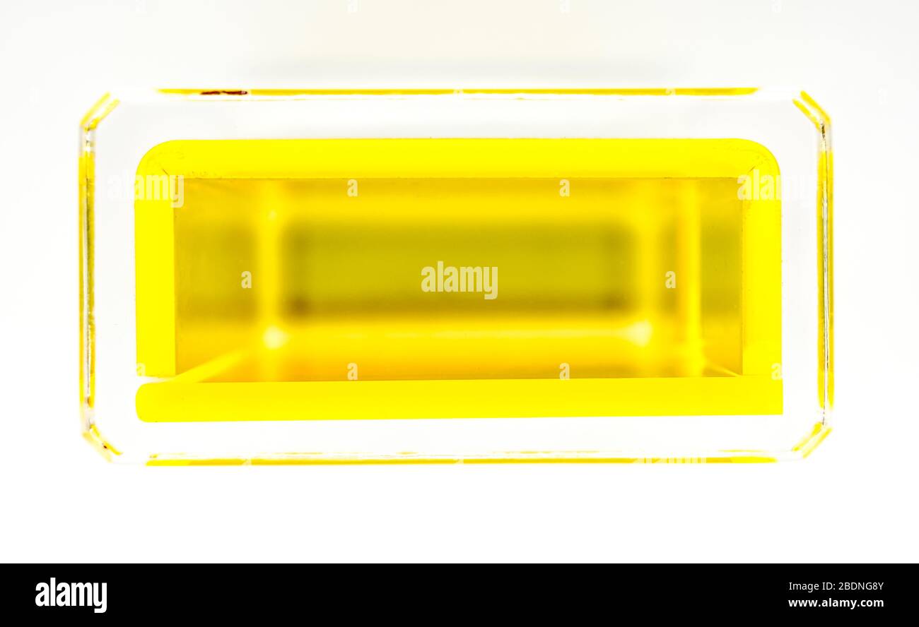 geometric yellow abstract shape on white background Stock Photo - Alamy