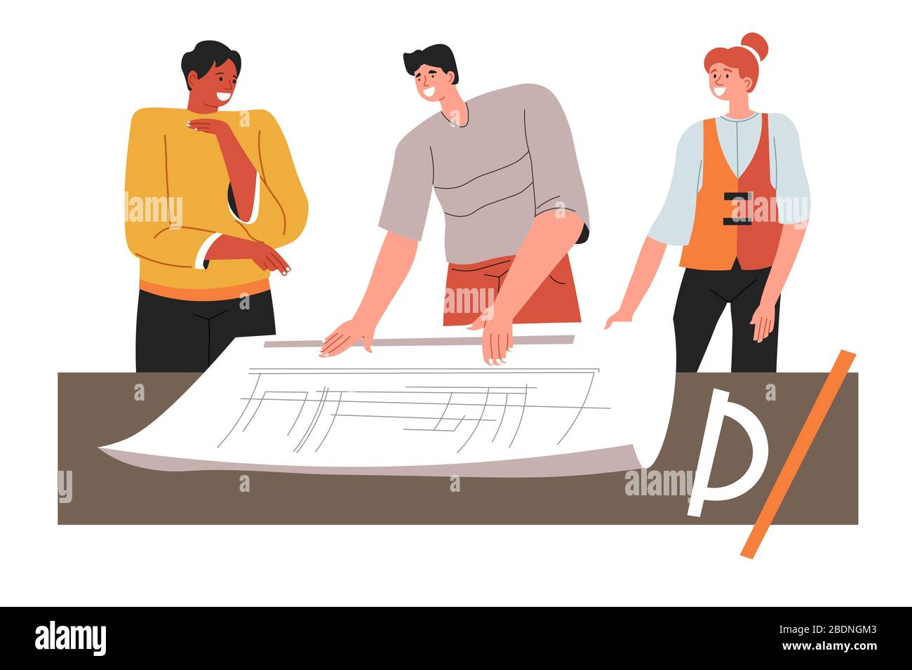 Construction teamwork planning engineer Cut Out Stock Images & Pictures ...