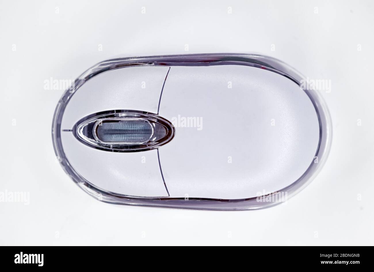 White wireless mouse on white background Stock Photo - Alamy