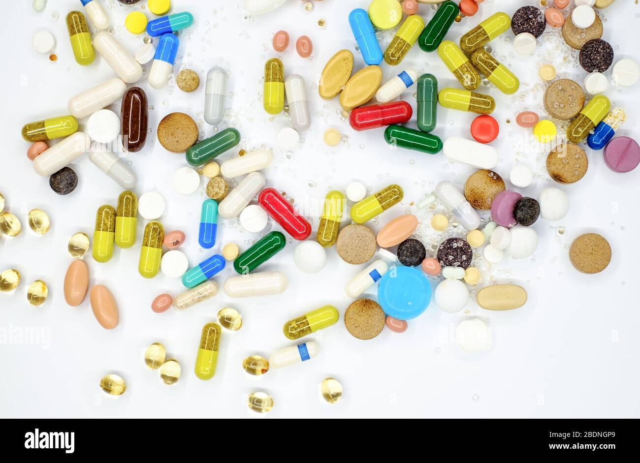 various Pharmaceutical tablets, capsules, therapy drugs and pills on ...