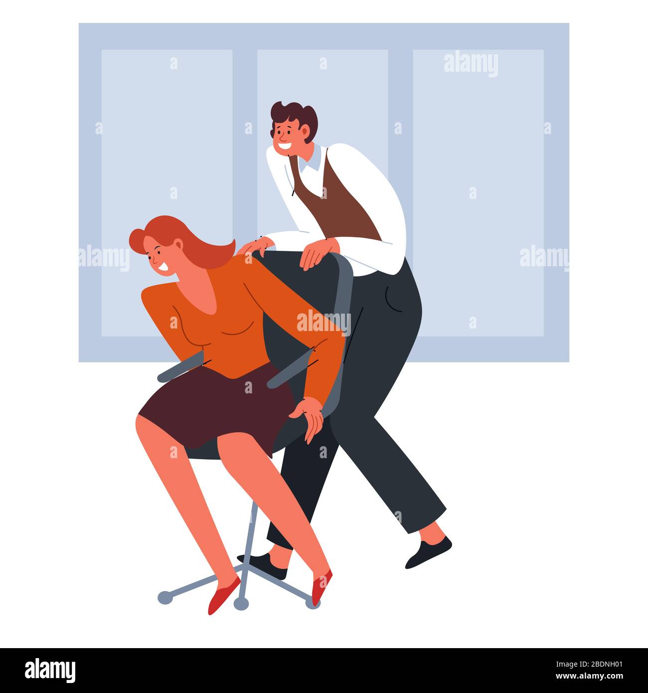 Woman riding chair fun Stock Vector Images - Alamy