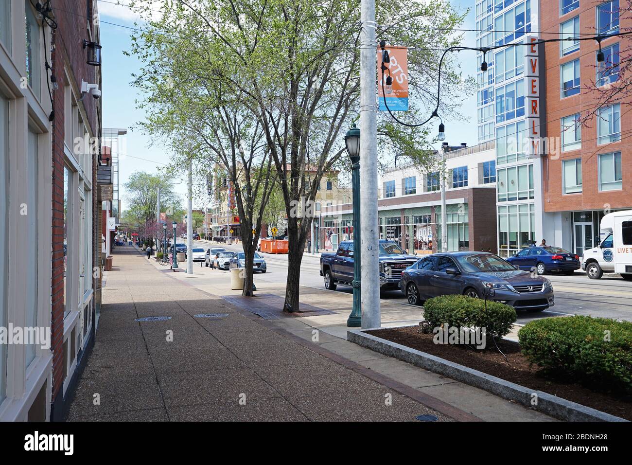 Exterior architecture and building design of 'DELMAR BOULEVARD' road ...