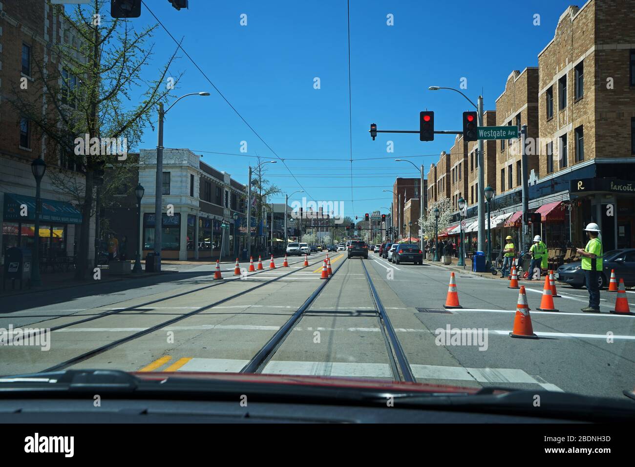 Exterior architecture and building design of 'DELMAR BOULEVARD' road ...