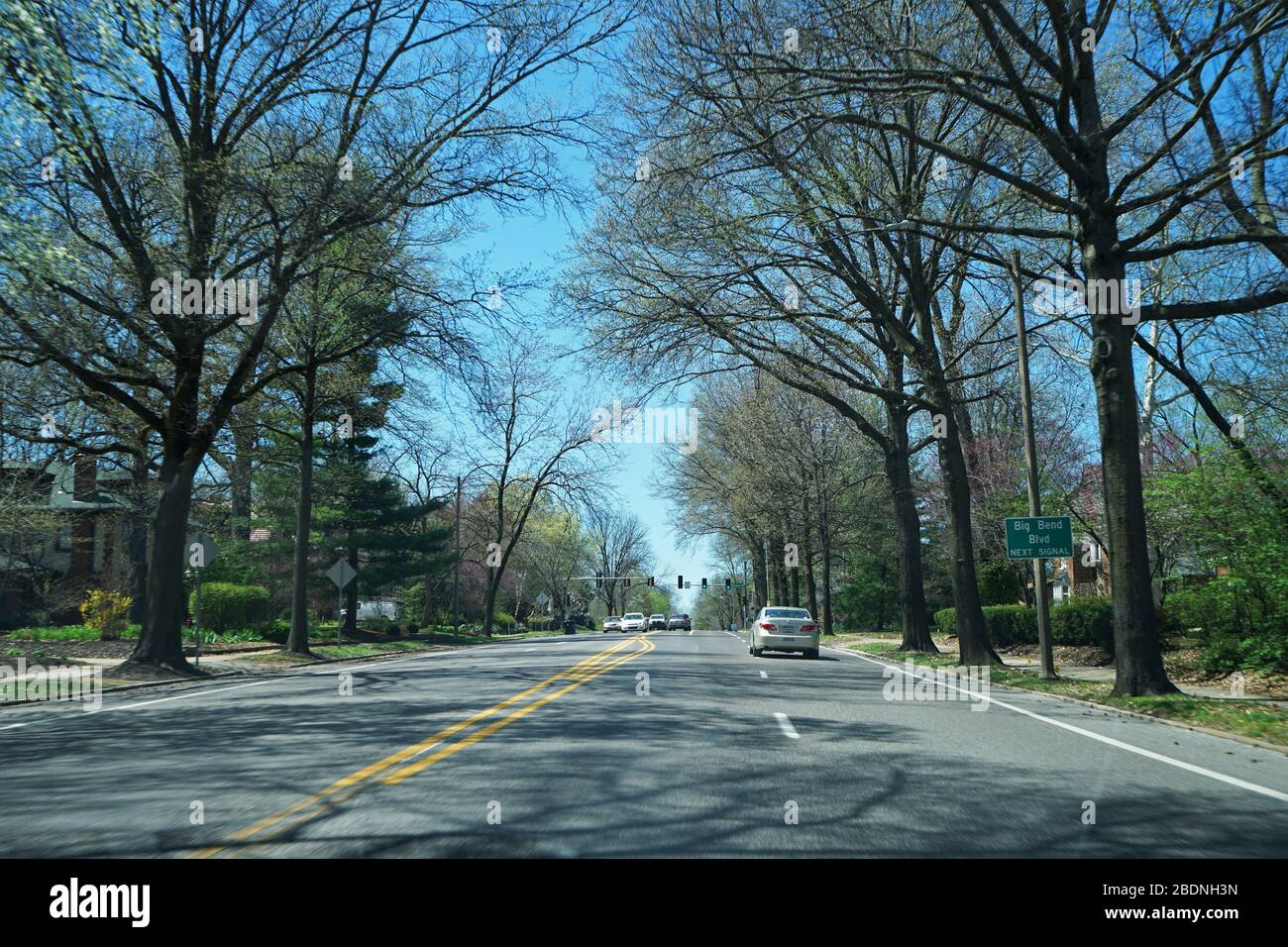 Exterior architecture and design of road and street in Saint Louis town ...