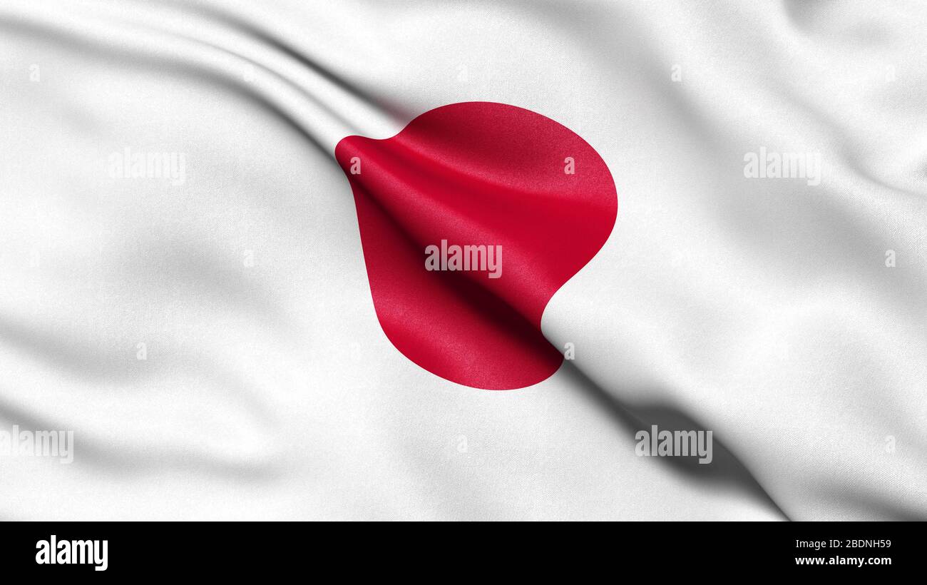 3D illustration of the flag of Japan waving in the wind Stock Photo - Alamy