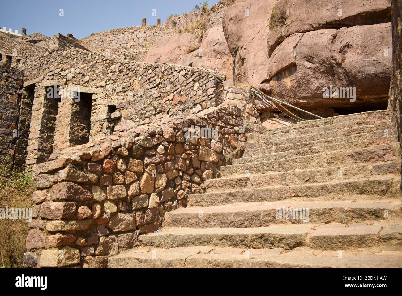 The Stone block Steps walk path in the Fort stock photograph image ...