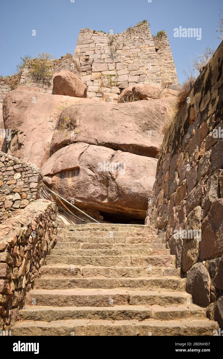 The Stone block Steps walk path in the Fort stock photograph image ...