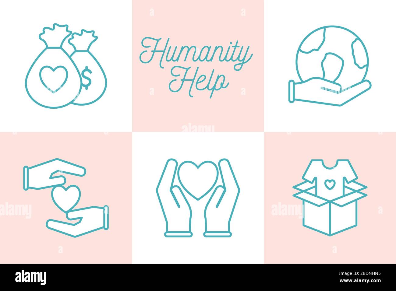 Humanity help line style icon set vector design Stock Vector Image ...