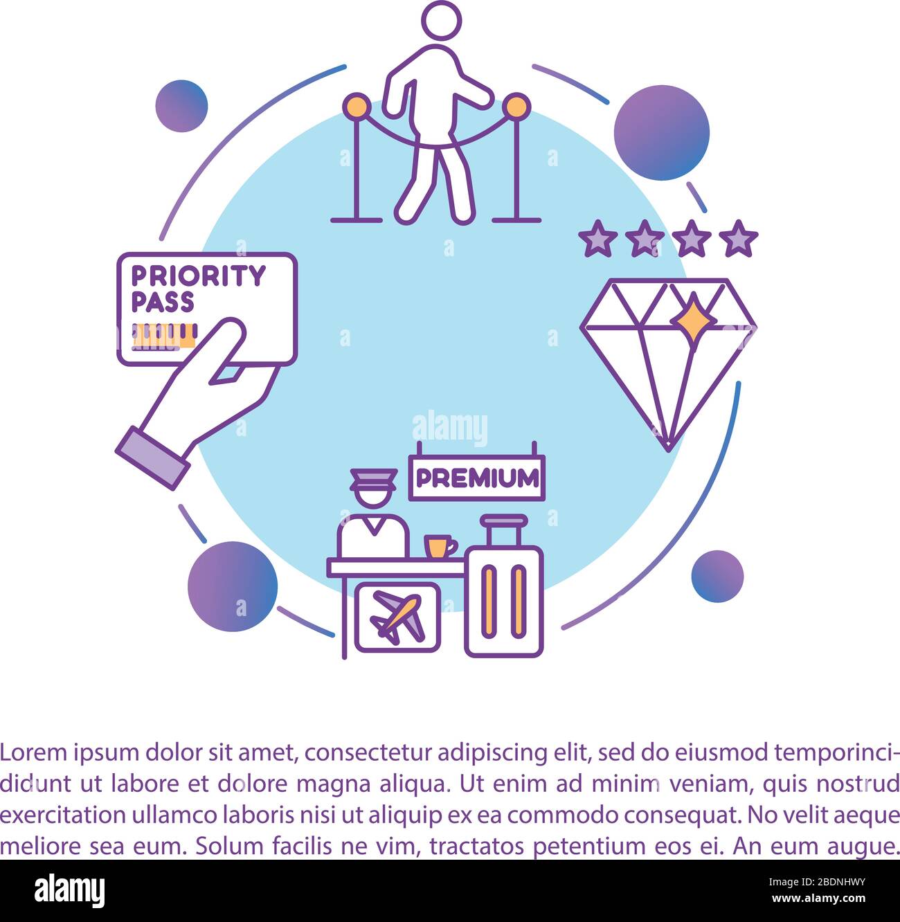 Premium airline service concept icon with text. PPT page vector ...