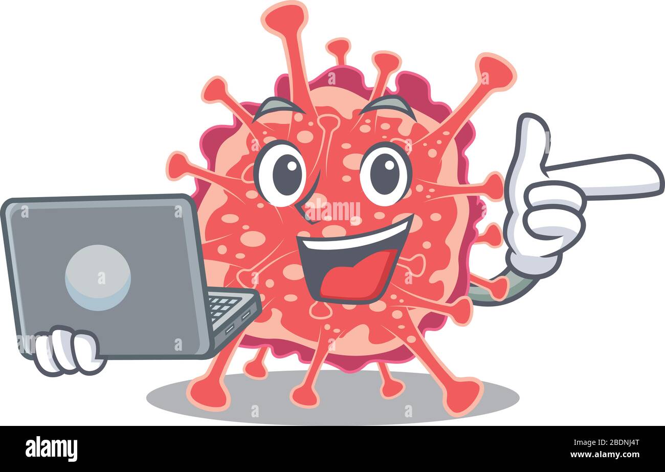 Cartoon character of polyploviricotina clever student studying with a ...