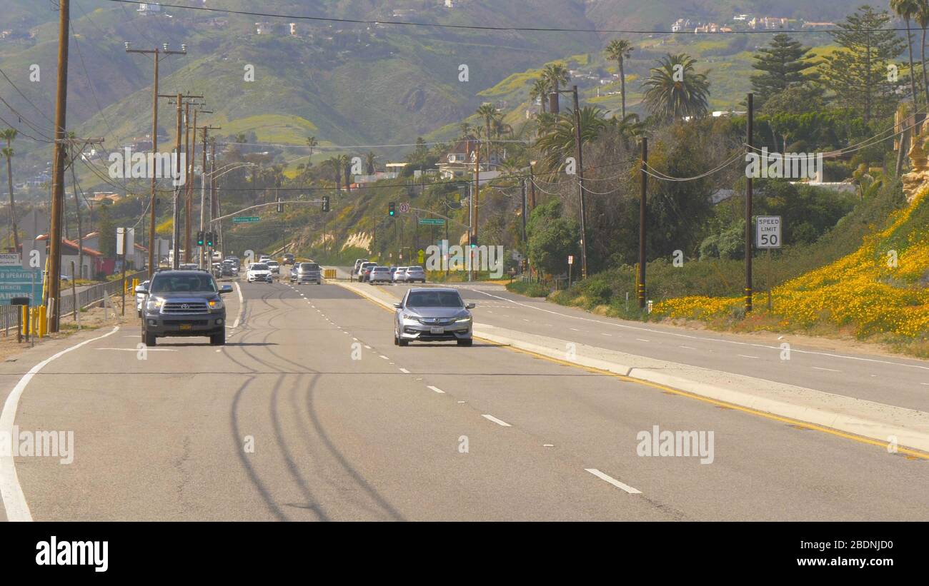 Pacific Coast Highway PCH at Malibu - MALIBU, USA - MARCH 29, 2019 ...