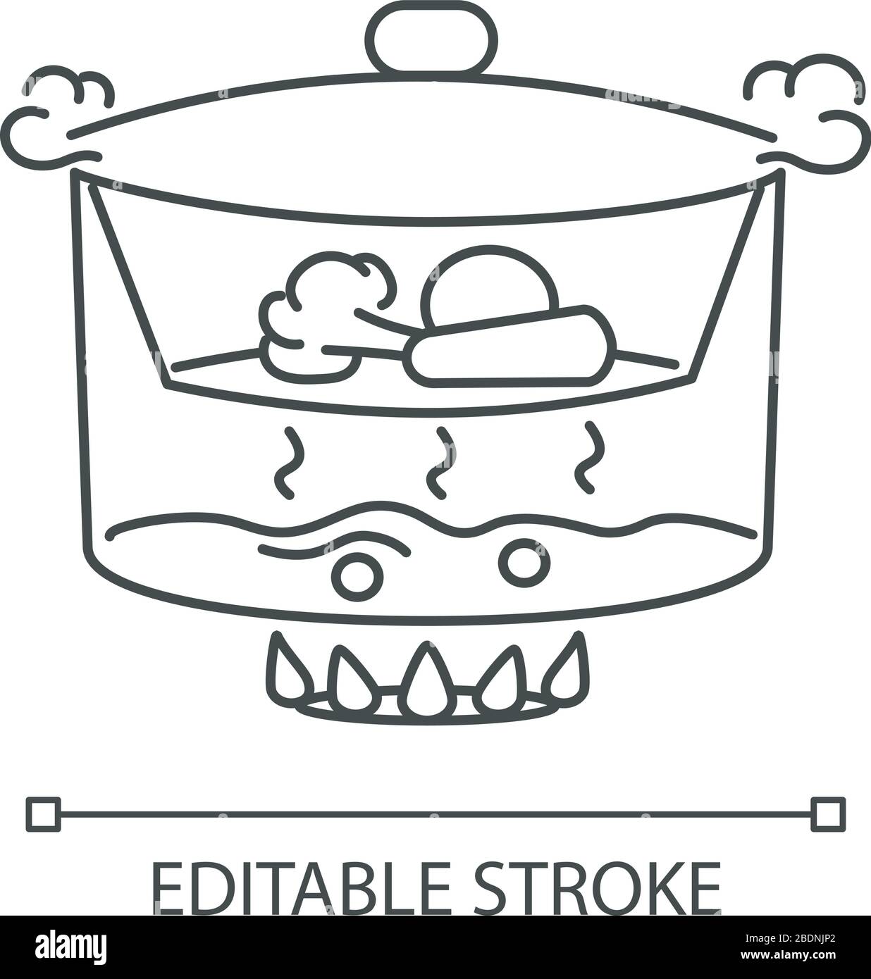 Steaming pixel perfect linear icon. Thin line customizable illustration ...