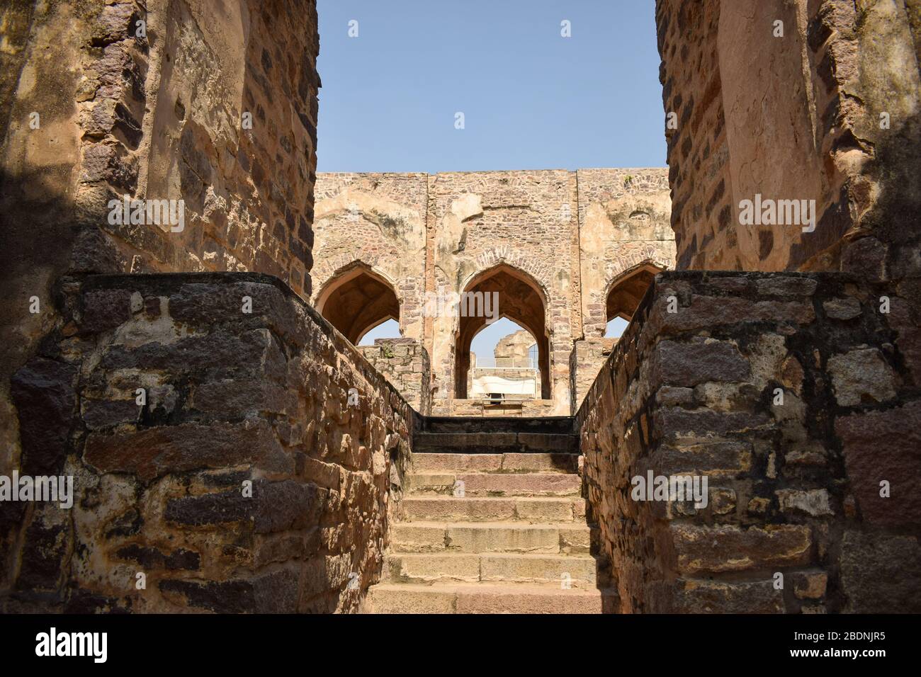 The Stone block Steps walk path in the Fort stock photograph image ...