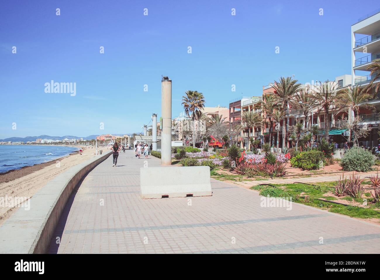 El Arenal, Mallorca, Spain - March 27 2018: Summer weather in Spain ...