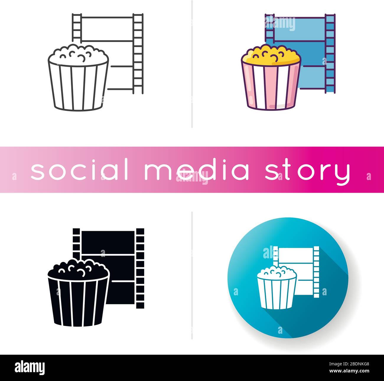 Pink Popcorn Clipart Black