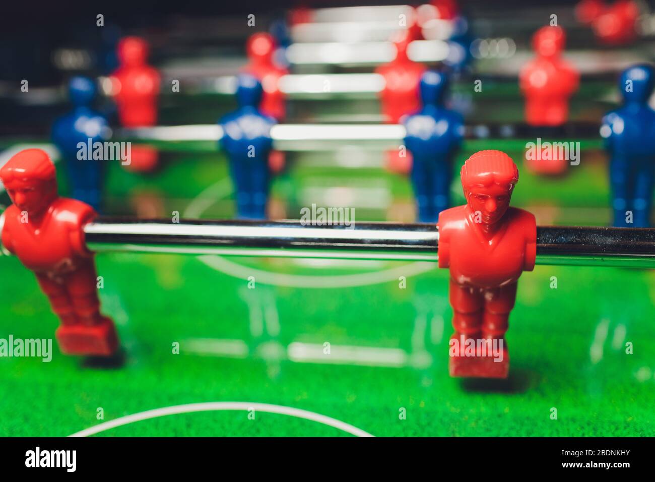 Detail of players on football table soccer Stock Photo - Alamy