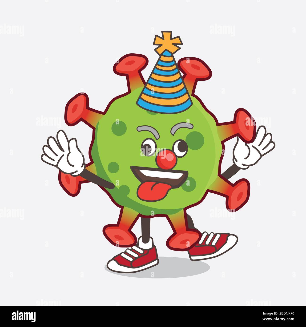 An illustration of Green Corona Virus cartoon mascot character as funny ...