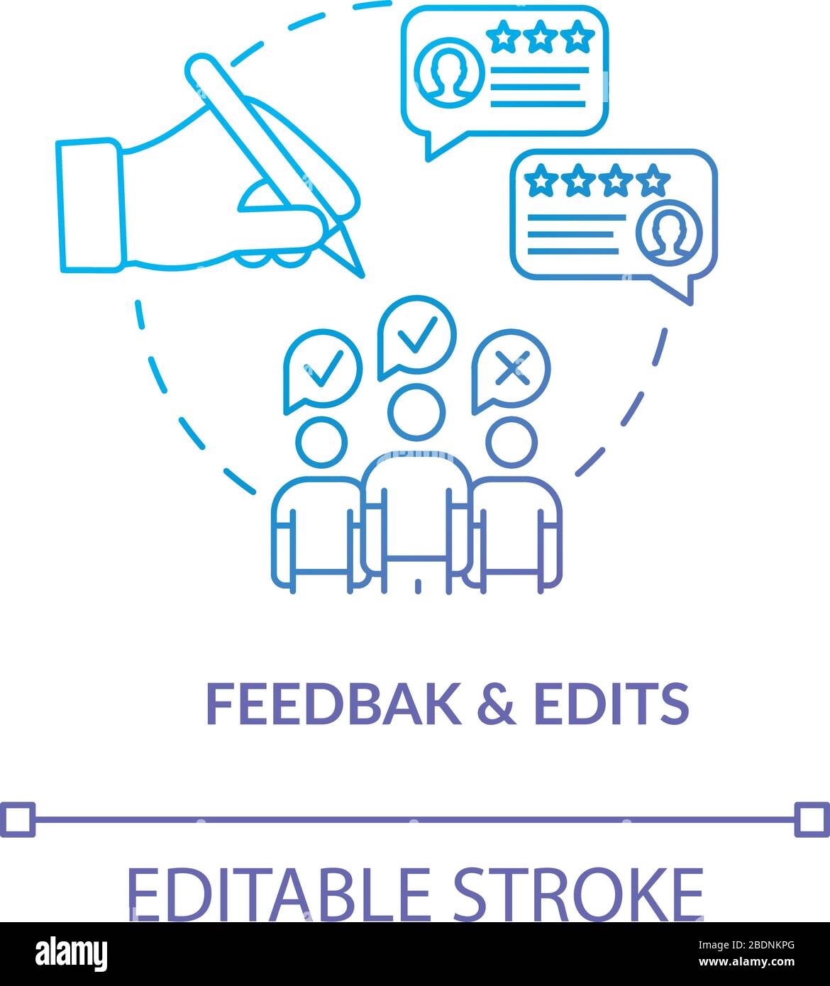 Feedback and work correction concept icon. Customer comments and edits ...