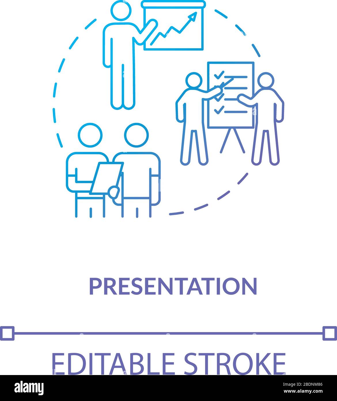 Presentation, project familiarization concept icon. Design process ...