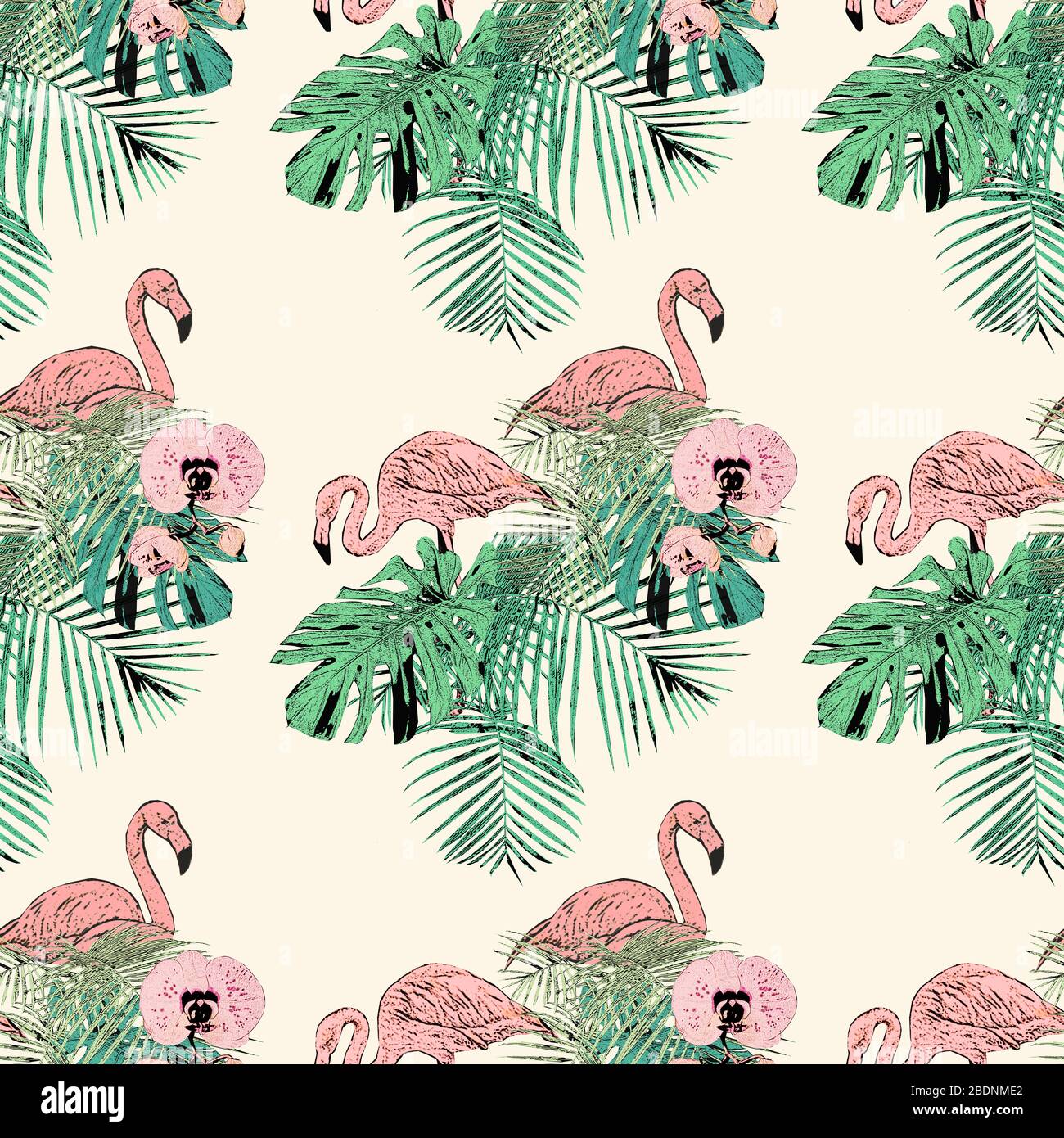 Seamless texture flamingo hi-res stock photography and images - Alamy